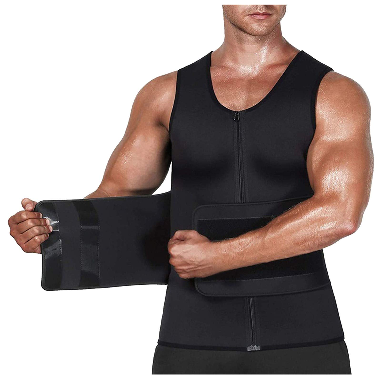 Men's Neoprene Shapewear Waist Trainer Vest Sweat Vest Hot Neoprene Zipper Sauna Girdle Tank Top Workout Shirt Shapewear