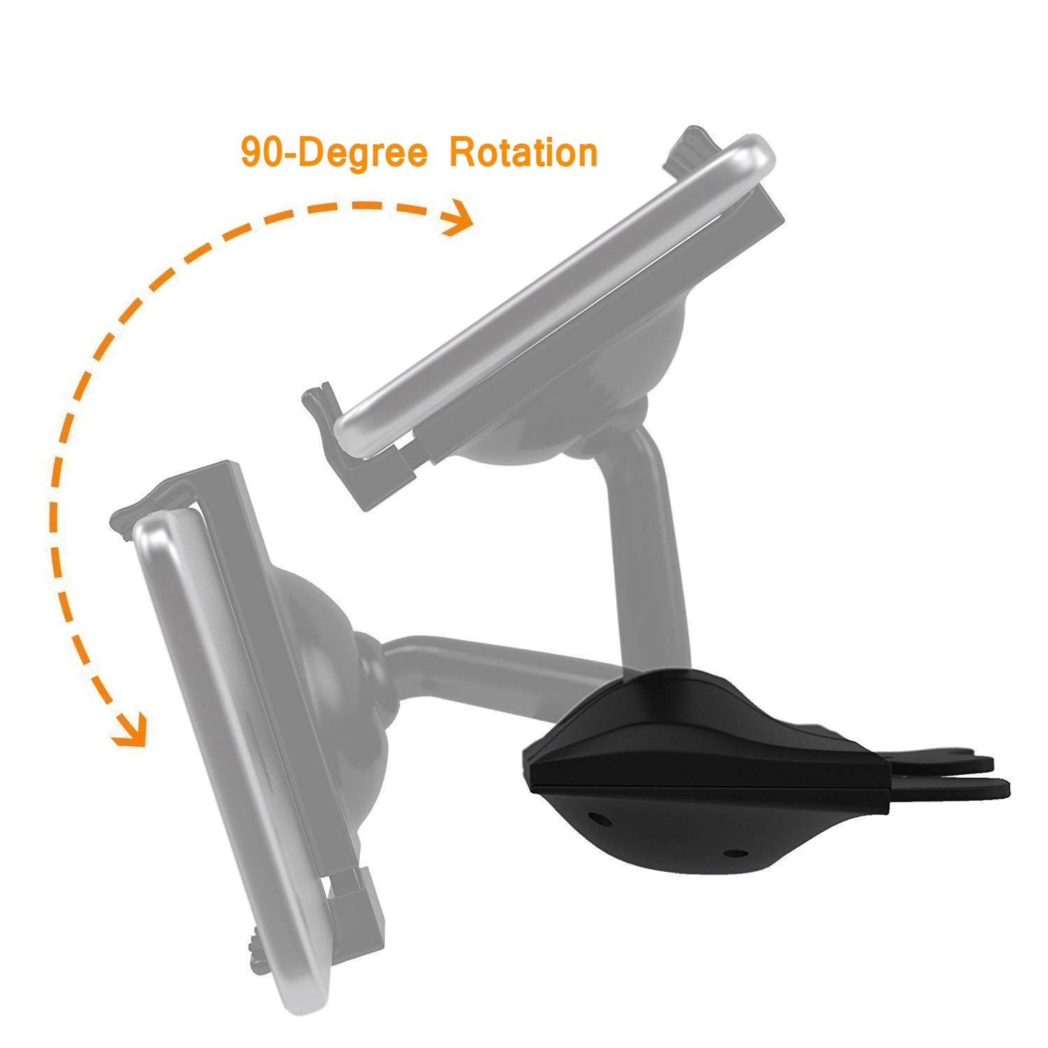 CYSINGC Universal 360-Degree Rotation CD Slot Car Cell Phone Mount Holder Cradle Compatible with iPhone 13 12 11 8 Pro Xs, Samsung Galaxy S22 S21 S20 + Note 10 and All iPhone Android Smartphones