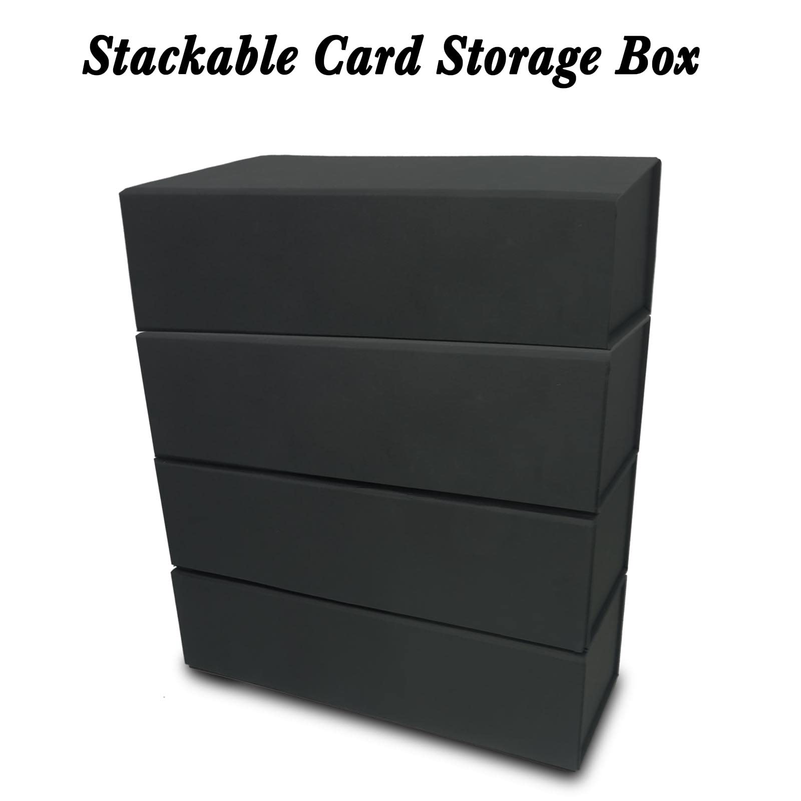Vowcarol 800-Count Trading Card Storage Box, White Magnetic Box 4 PACKS