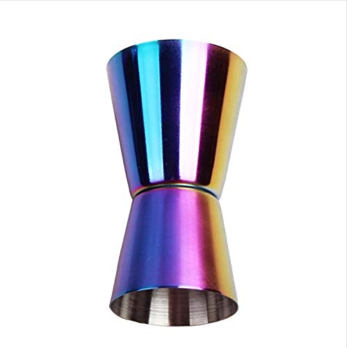 Cocktail-Shaker Set Boston-Bartender-Strainer-Kit Bar-Tool-Set - Rainbow Stainless Steel Cocktail Strainer Measuring Jigger Mixing Spoon 8Pcs