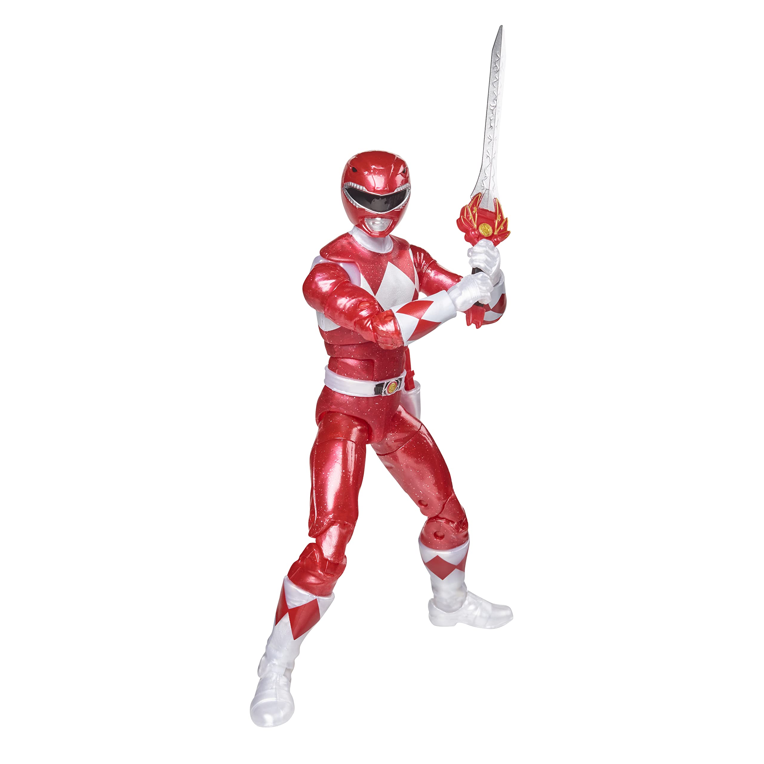 Power Rangers Lightning Collection Mighty Morphin Metallic Red Ranger 6-Inch Premium Collectible Action Figure Toy with Accessories