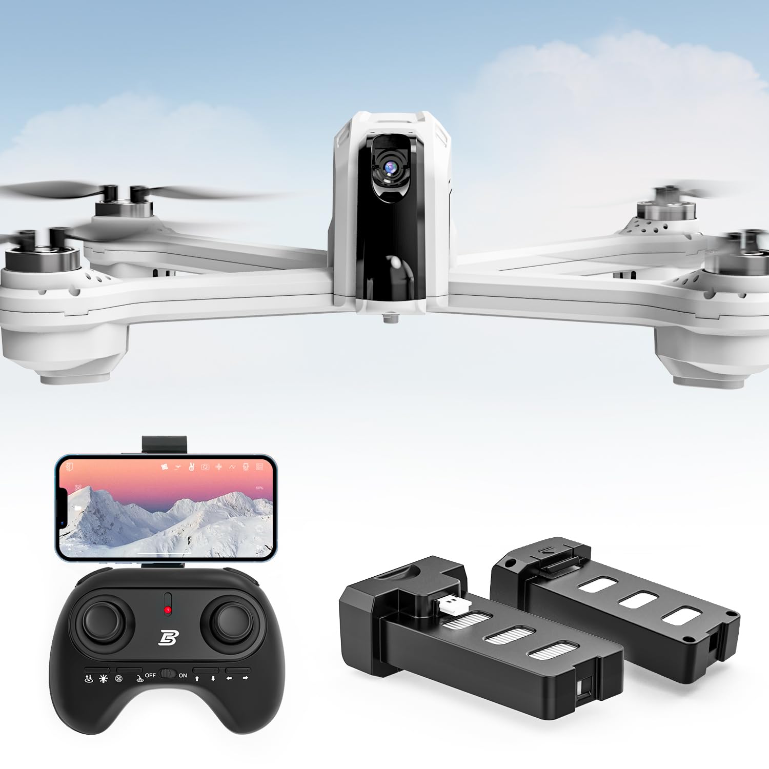 BEZGAR Drone with Camera for Adults, RC Quadcopter with 1080P HD Camera, Brushless Motor, Optical Flow Positioning, Auto Hover, One Key Start/Land, 2 Batteries, FPV 5G Transmission RC Drone for Adults