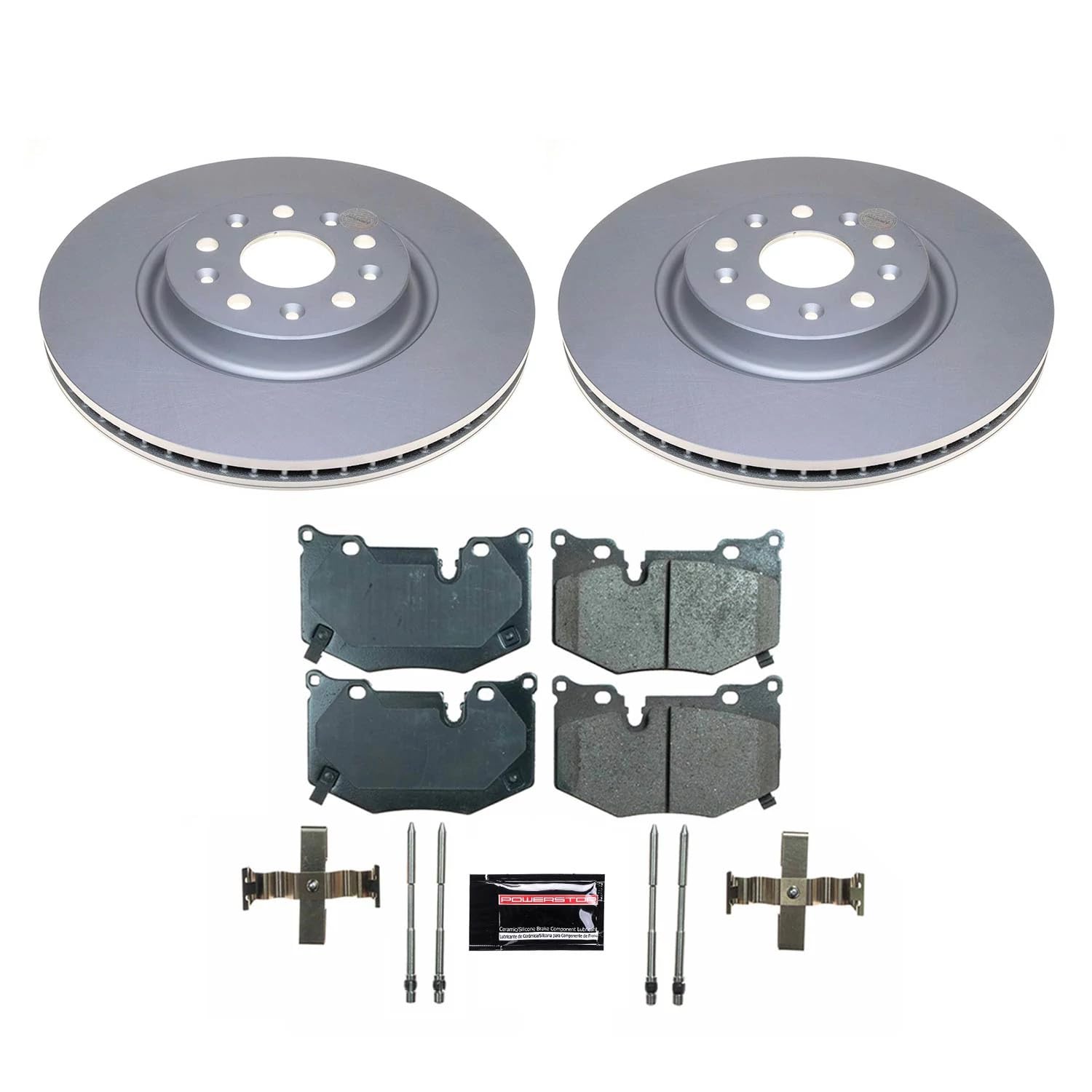 Power Stop CRK8531 Z17 Rear Coated Rotor Kit-Coated Brake Rotors, Ceramic Brake Pads For Chevrolet Corvette 2020-2023 [Model Specific]