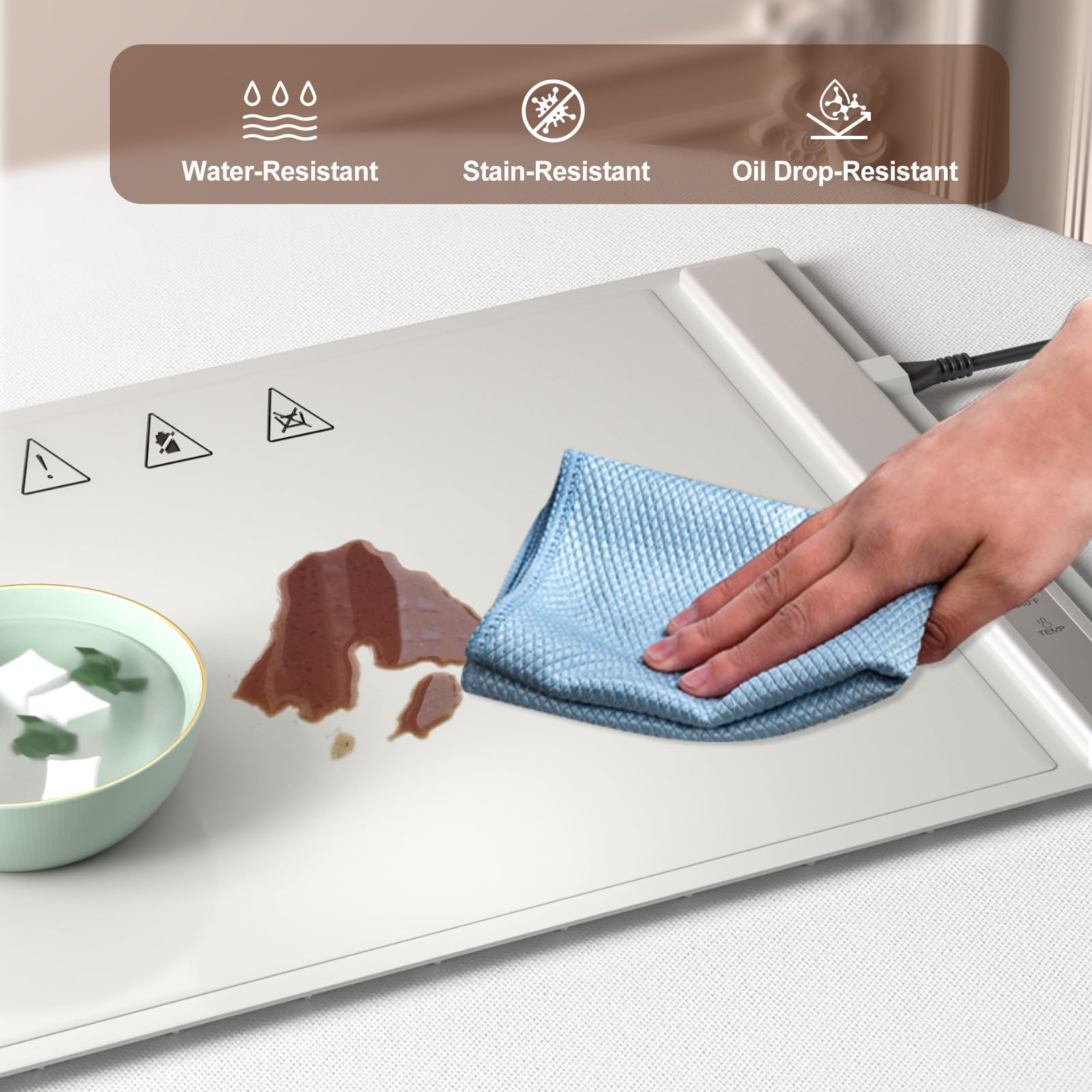 Generic Food Warmer Mat - The Ultimate Solution for Keeping Your Food Warm | Premium Warming Mat, Perfect for Dining Table | Reusable & Safe | Keep Meals Hot | Food Heating Made Easy-Gray