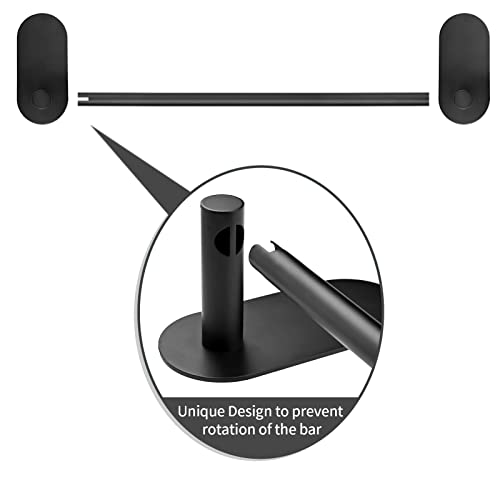 HouseAid 5-Piece Self Adhesive Towel Holder Set for Bathroom, Adhesive Bathroom Hardware Accessories Including Towel Ring, Toilet Paper Holder, 18β Towel Bar and 2 Towel Hooks, Matte Black