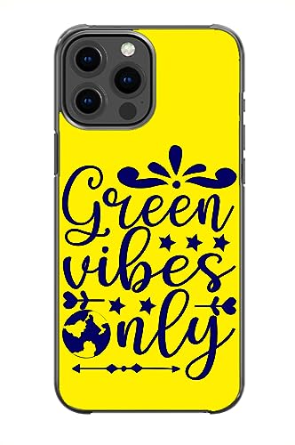 Green Vibes Only Positive Keep Green Awareness Inspirational Motivational Pattern Art Design Anti-Fall and Shockproof Gift iPhone Case (iPhone 12 Mini)