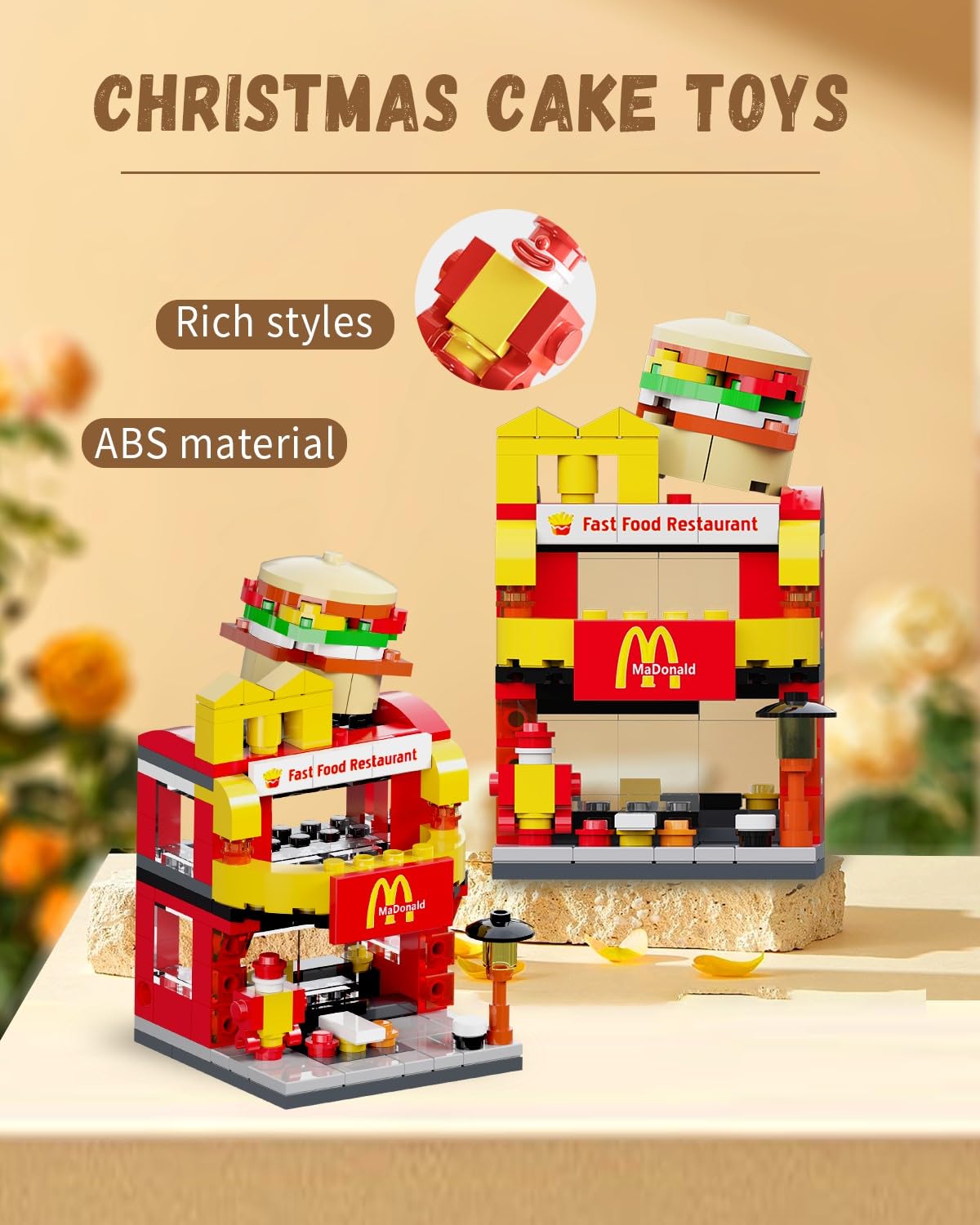 Building Blocks Flowers Building Toy with Sticky Note Holder Unique Home Decor, Birthday and Christmas for Lego Building Set (Jasmine)