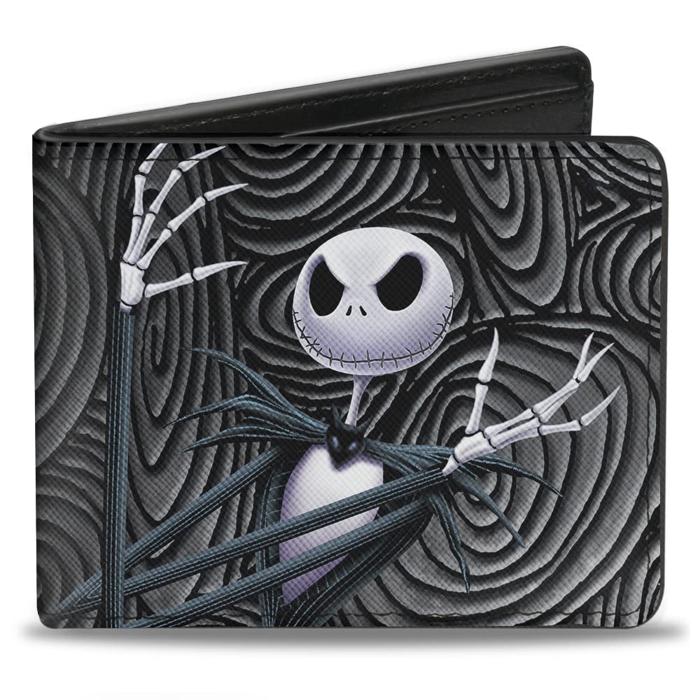 Buckle-Down Men's PU Bifold Wallet, Black & White, 4.0" x 3.5"