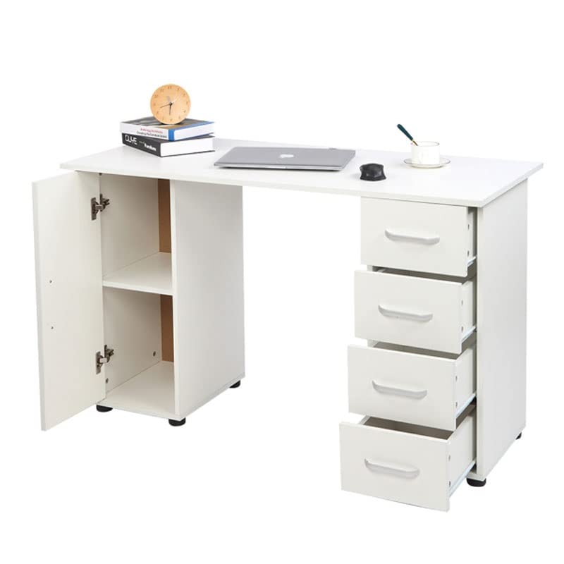 CZDYUF Door Four Drawer Computer Desk White