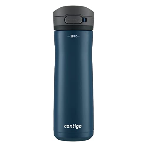 Contigo Jackson Chill 2.0 Vacuum-Insulated Stainless Steel Water Bottle, Secure Lid Technology for Leak-Proof Travel, Keeps Drinks Cold for 12 Hours, 20oz Blueberry