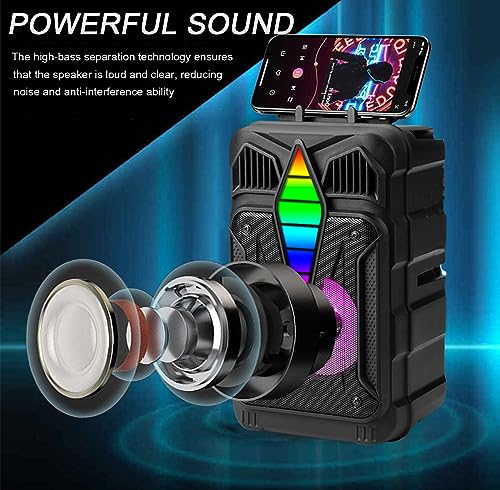 CZRXLLGD Bluetooth Speaker, IPX5 Waterproof Speaker with HD Sound, RGB Multi-Colors Rhythm Lights, Up to 8H Playtime, TWS Pairing, Portable Wireless Speakers for Home, Party