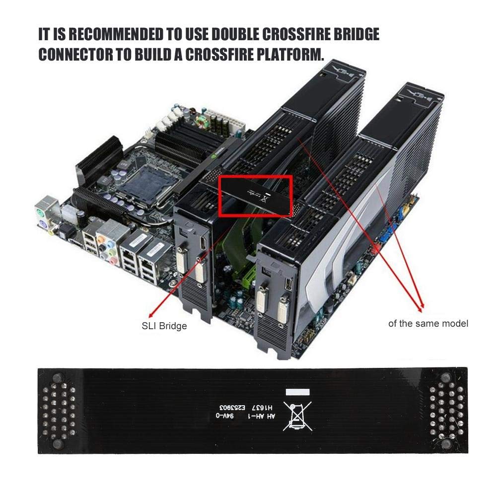 Birsppy Flexible SLI Bridge GPU Cable, VGA Card SLI Flexible Bridge Cable Interconnect Connector 10cm, Dual Graphics Card SLI Crossfire Cable Bridge Connector for nVidia GPUs Graphic Cards