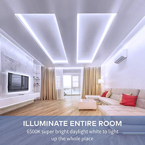 Govee White LED Strip Lights, Upgraded 16.4ft Dimmable LED Light Strip 6500K Bright Daylight White, Strong Adhesive, 300 LEDs Flexible Tape Lights for Vantiy Mirror, Kitchen Cabinet, Bedroom
