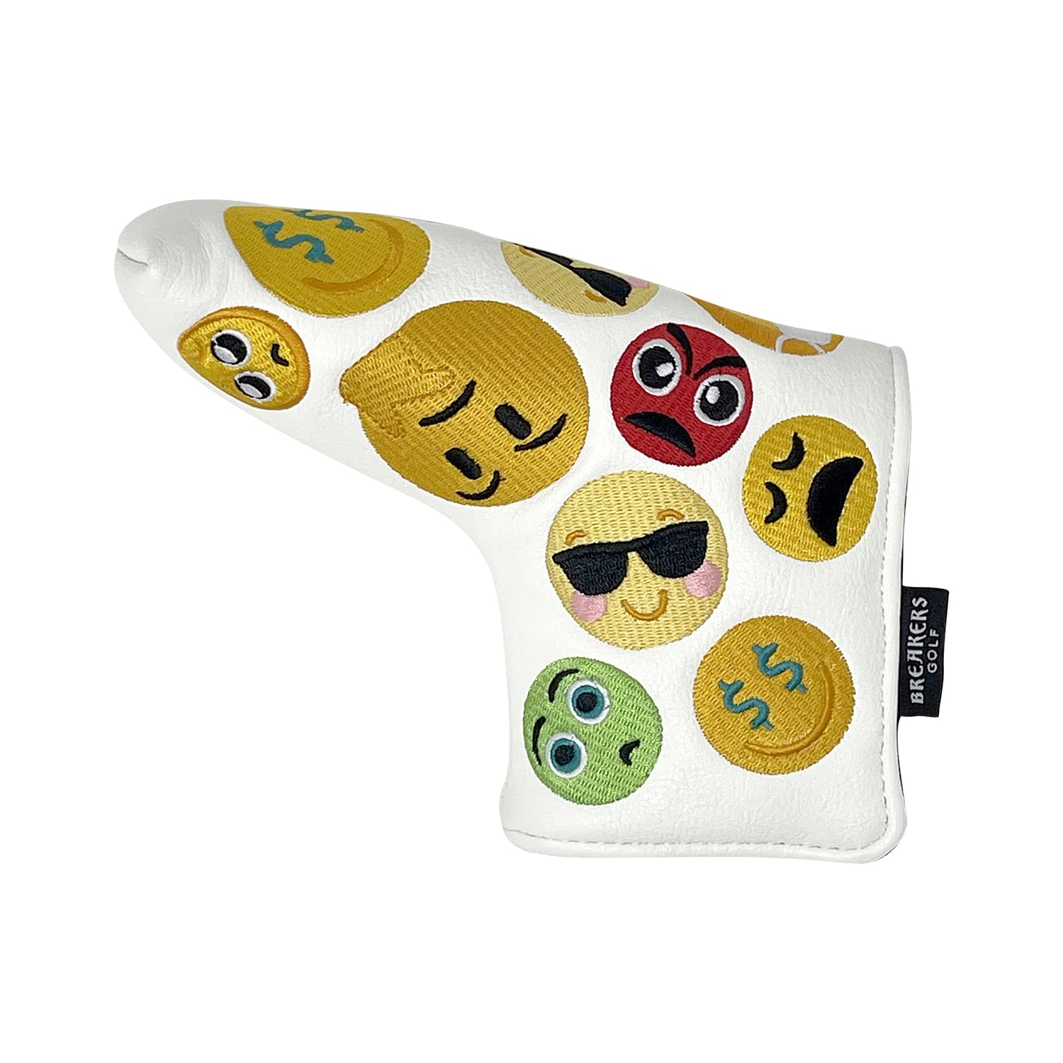 Breakers Golf Blade Putter Cover Headcover Emoji Durable Synthetic Leather Magnetic Closure for Scotty Cameron Odyssey Taylormade Ping Callaway