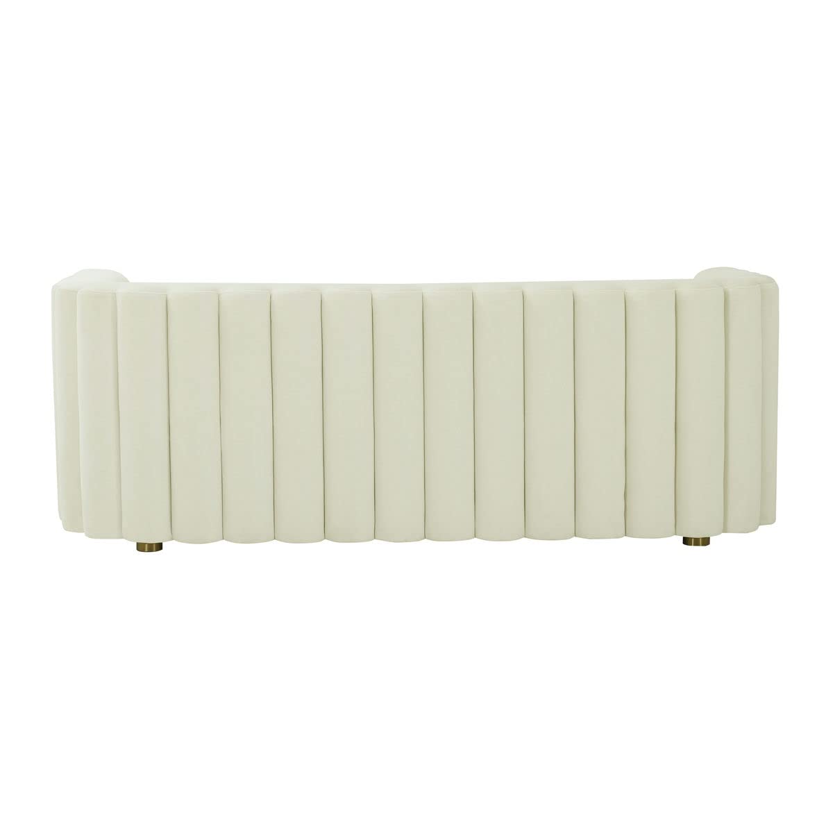 TOV Furniture Callie 29.1" H Modern Velvet Upholstered/Wood Sofa in Cream