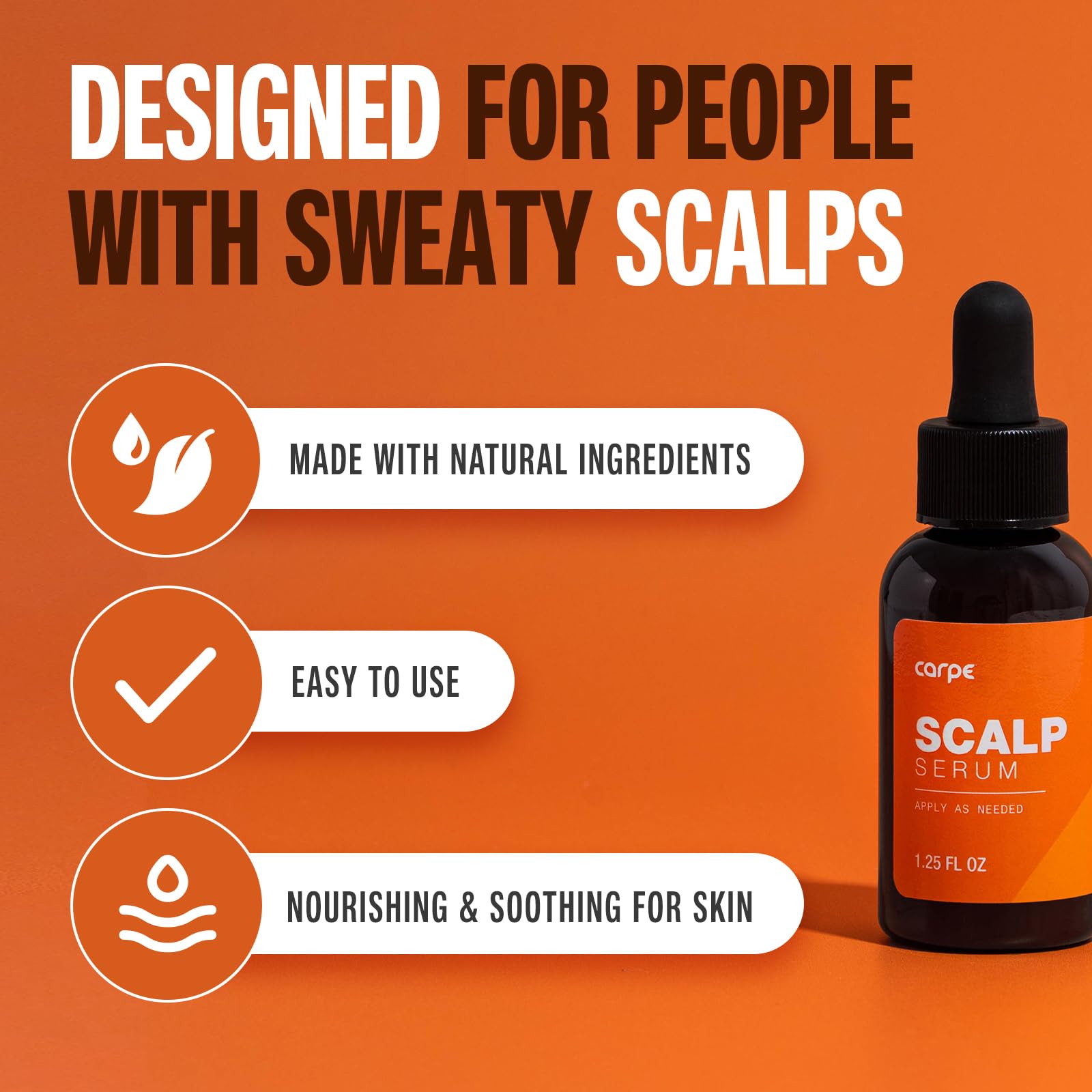 Carpe Scalp Sweat Serum - Argan Oil and Ginger Root Serum designed to help with a Sweaty Hairline & Sweaty Scalp
