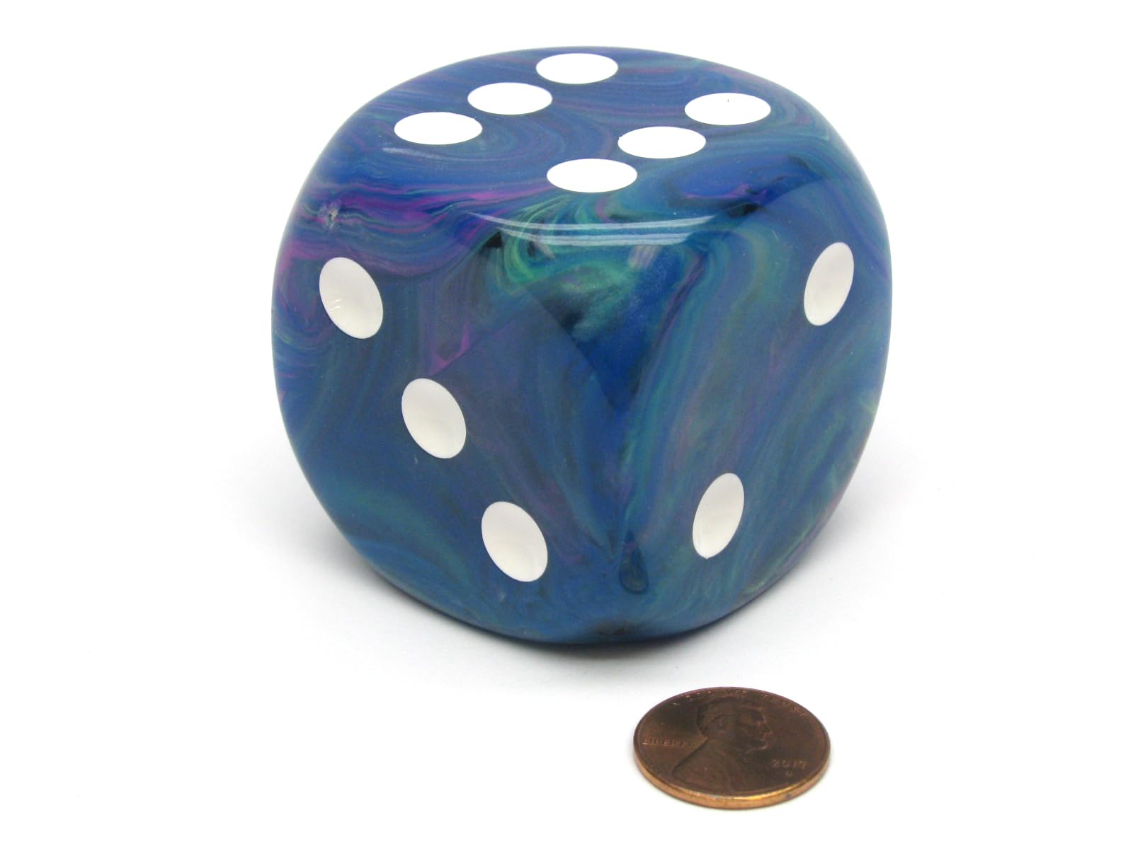 Waterlily Festive Die with White Pips D6 50mm (1.97in) Pack of 1 Chessex