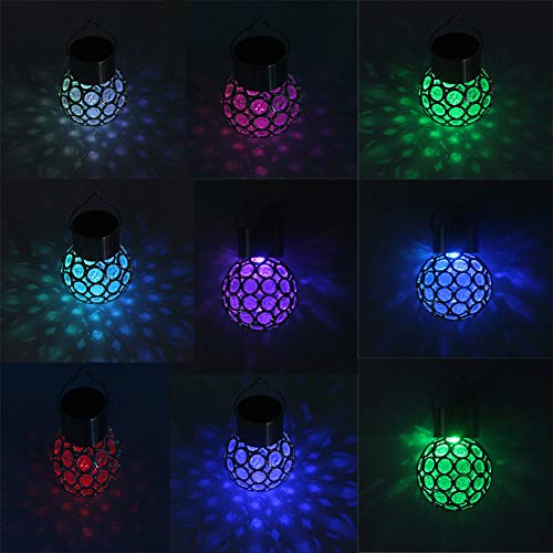 Waterproof LED Solar Hanging Light, Lawn Courtyard Ball Lights, Hanging Solar Lantern Decor for Garden Home Yard Patio Lawn Holiday Party Wedding