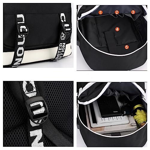 FSRONGXI 17Inch Bankugo Backpack Toga Laptop Backpacks Large Casual Daypack Anime Backpack with USB Charging Port (A)