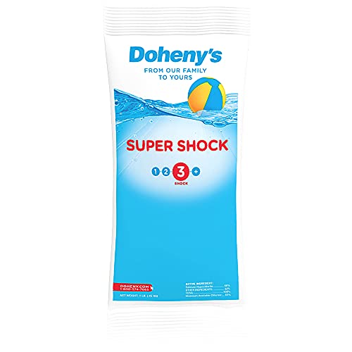 Doheny's Chlorine Super Shock | 100% Professional-Grade | Quickly Dissolving & Fast-Acting Granular Pool Sanitizing Treatment | Highly-Concentrated 68% Calcium Hypochlorite | 1 LB Treats 10,000 Gallons | Made In The USA | 24 x 1 LB Bags