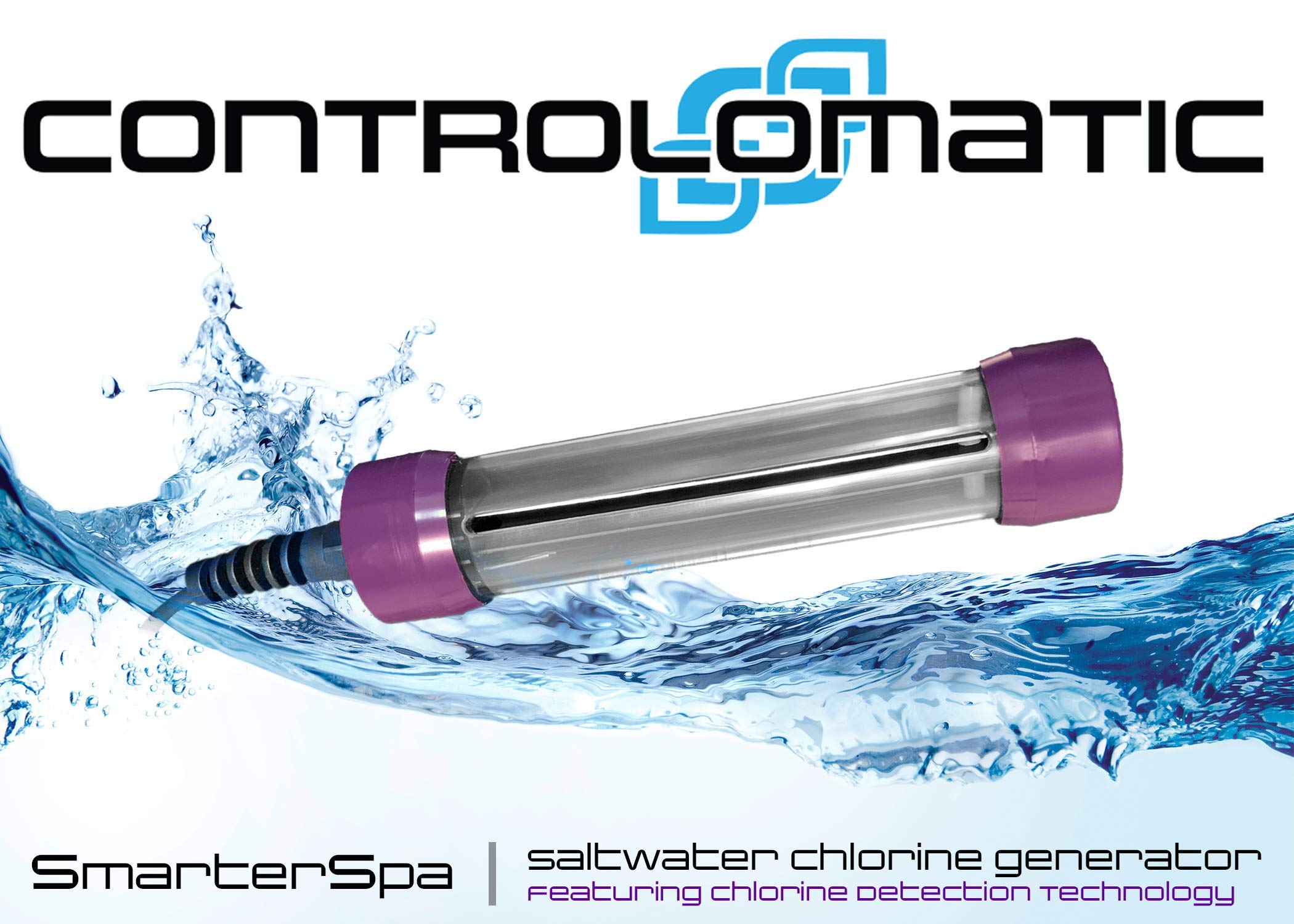 ControlOMatic SmarterSpa Saltwater Chlorine Generator with Automatic Chlorine Detection for Spas Up to 2000 Gallons