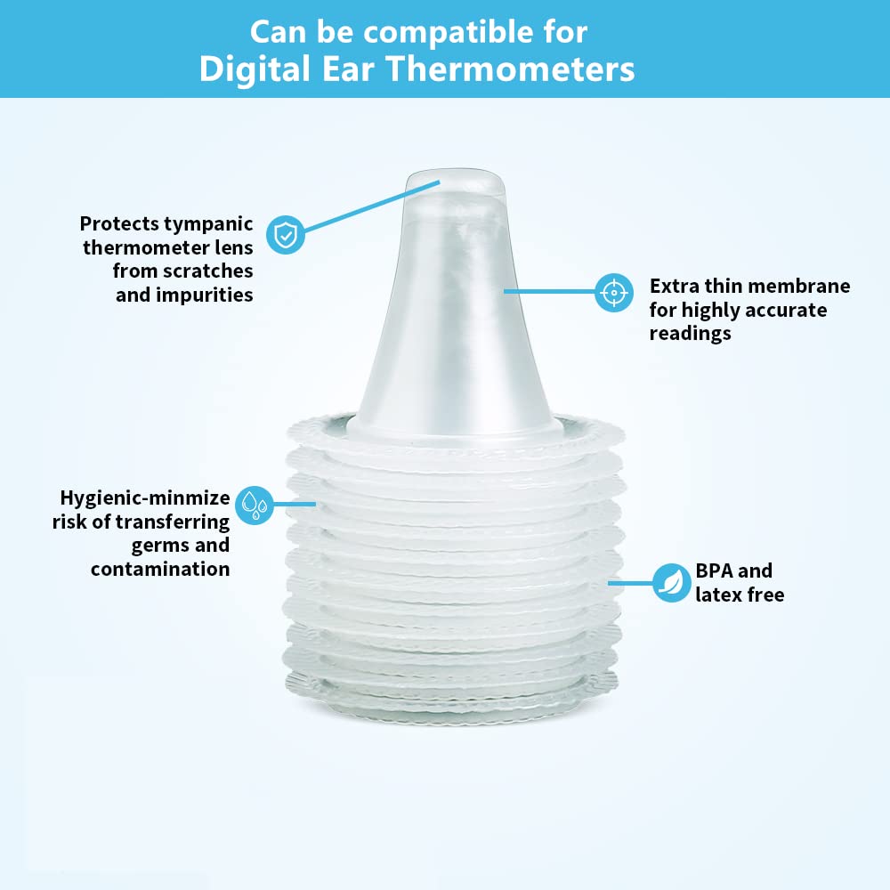 Ear Thermometer Probe Covers Lens Filters Refill Caps for All Braun Digital Ear Thermometer Models, BPA Free and Disposable for Braun Ear Thermometer (200)