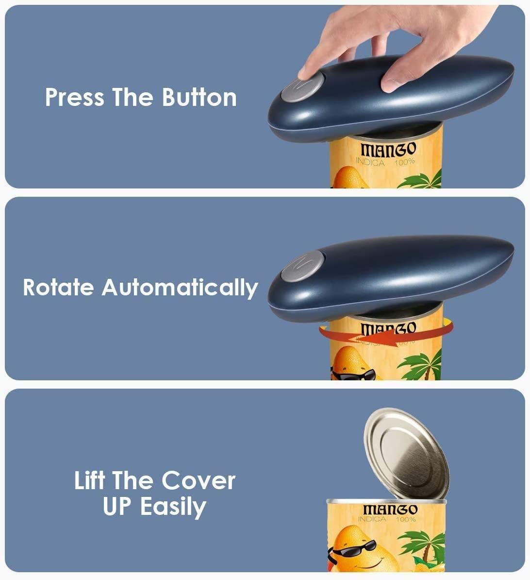 Can Opener, Smooth No Sharp Edges Can Opener for any Size Can, Restaurant Can Opener Automatic, Hand Free Can Opener, Best Kitchen Gadget for Chefs, Arthritis and Seniors