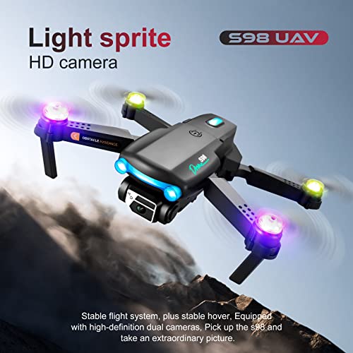 MIANHT Drone With 4K Dual HD Fpv Camera - Remote Control Black Quadcopter, RC Toys Gifts For Boys Girls, with Optical Fl-ow Localization, Altitude Hold Headless Mode, One Key Start Speed