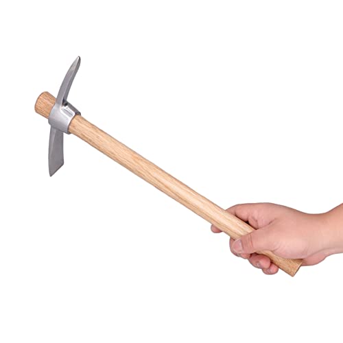 DAUERHAFT Hand Tiller, Convenient Hoe Garden Tool with Hardwood Handle, Easy to Use Stainless Steel Hand Cultivator, Digging Weeding for Storage and Use