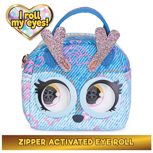 Purse Pets Micros, Denim Deerie Stylish Small Purse with Eye Roll Feature, Kids Toys for Girls Aged 5 and up