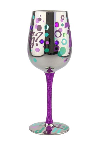 Top Shelf Decorative Metallic 70th Birthday Wine Glass, 1 Count (Pack of 1), Multicolor