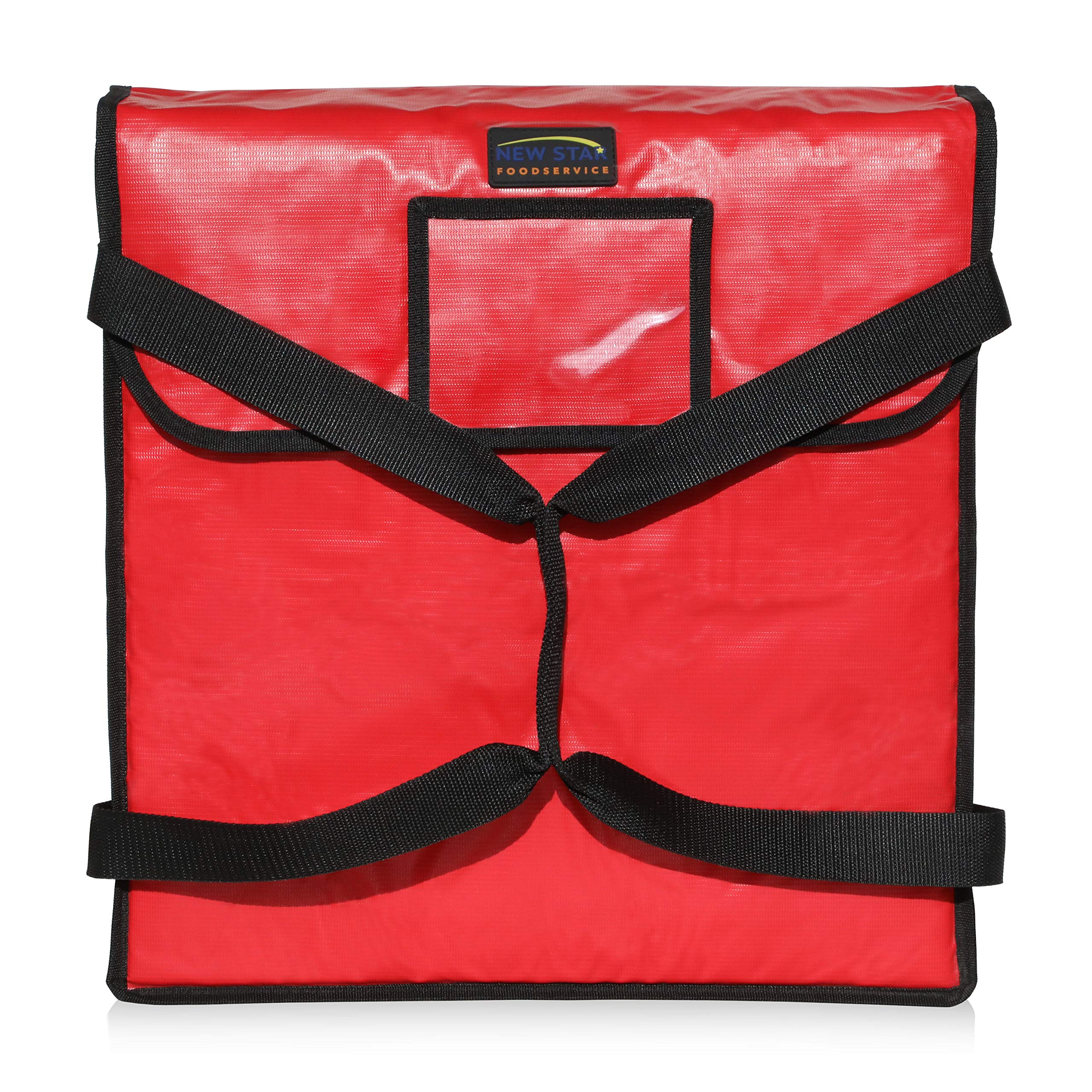 New Star Foodservice 50073 Insulated Pizza Delivery Bag, 18" by 18" by 5", Red