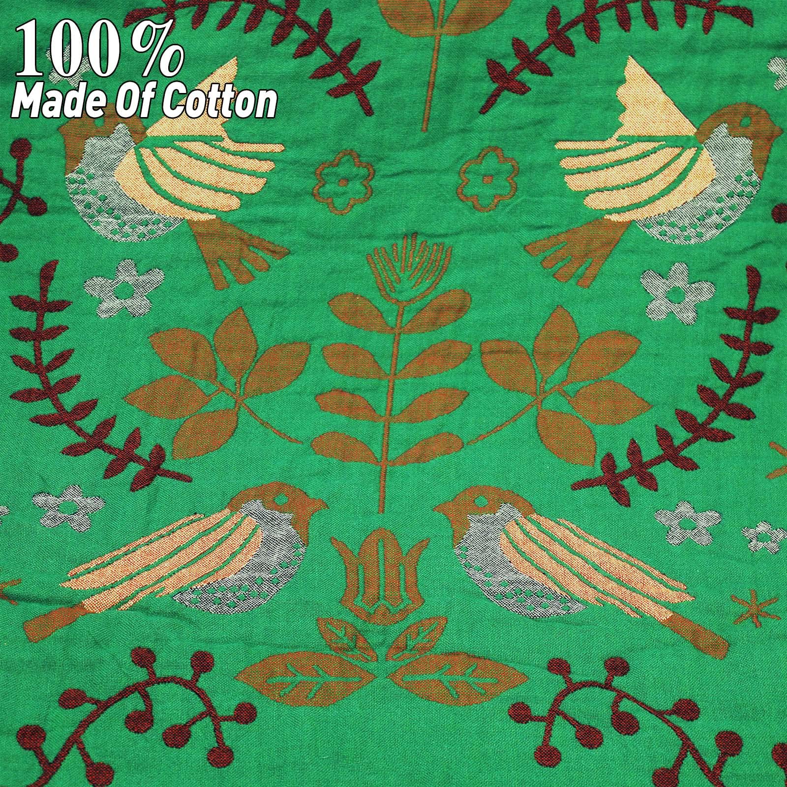 Bohemian Throw Blanket, MODUSKYE Green Bird Blankets 78 * 90 INCH Cozy Throw Blanket for Bed Chair Couch Sofa Decor