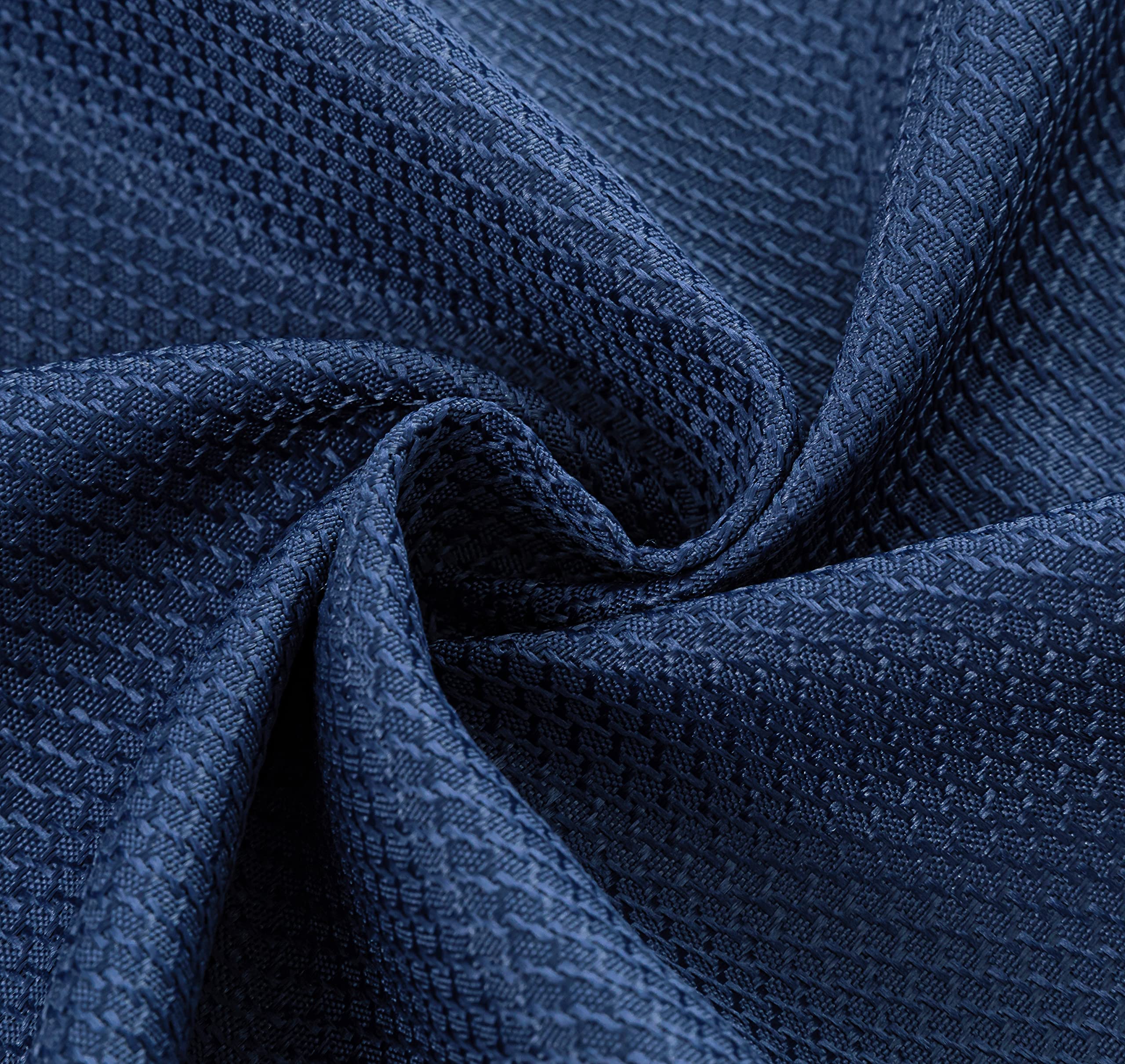 Biscaynebay Textured Fabric Tablecloths 108" Round for Tables' Diameters from 48" to 72", Navy Water Resistant Washable Tablecloths for Dining, Kitchen, Wedding & Parties etc.