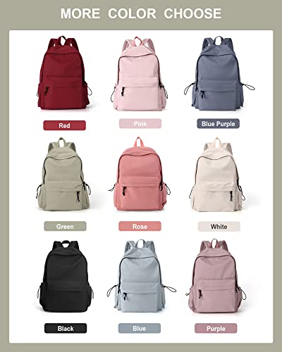 Green Backpack for Women Men, Waterproof High School Bookbag,Lightweight Casual Travel Daypack,Classic Basic College Backpack,Middle School Bag for Teen Girls Boys