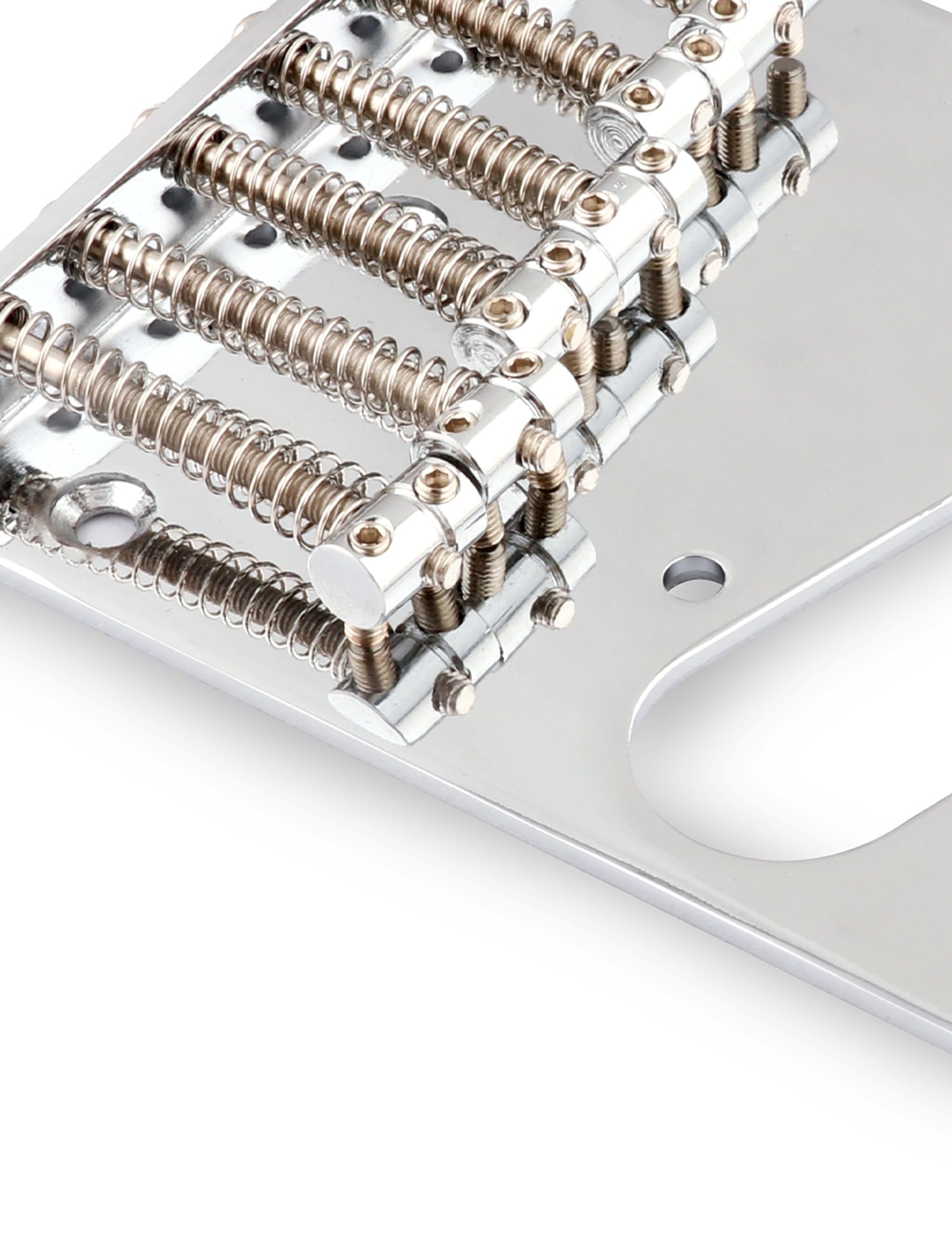 Metallor Guitar Bridge Vintage Style Top Loader Bridge 6 Saddles Compatible with Tele Telecaster Style Electric Guitar Parts Replacement Chrome.