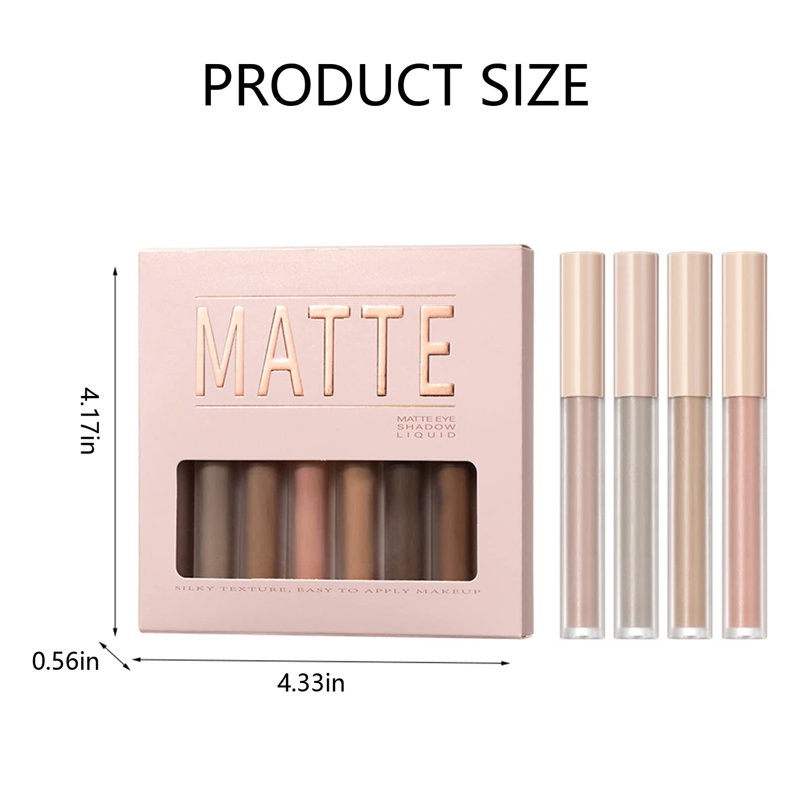DAGEDA Matte Eyeshadow Set, 8 Colors Liquid Eye Shadow Smooth Cream Matte Eyeshadow Nude, Lightweight High Pigmented Velvet Eye Shadow, Neutral Naked Long Lasting Waterproof Creamy Eye Makeup