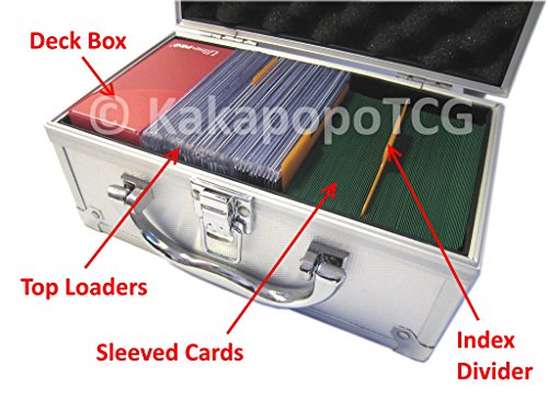 KakapopoTCG D3 Silver Metal Storage Carry Case Cube Trading Cards Deck Box Toploader TCG Protector Sleeve Card Game MTG Magic YGO Commander EDH FaB TCG PTCG