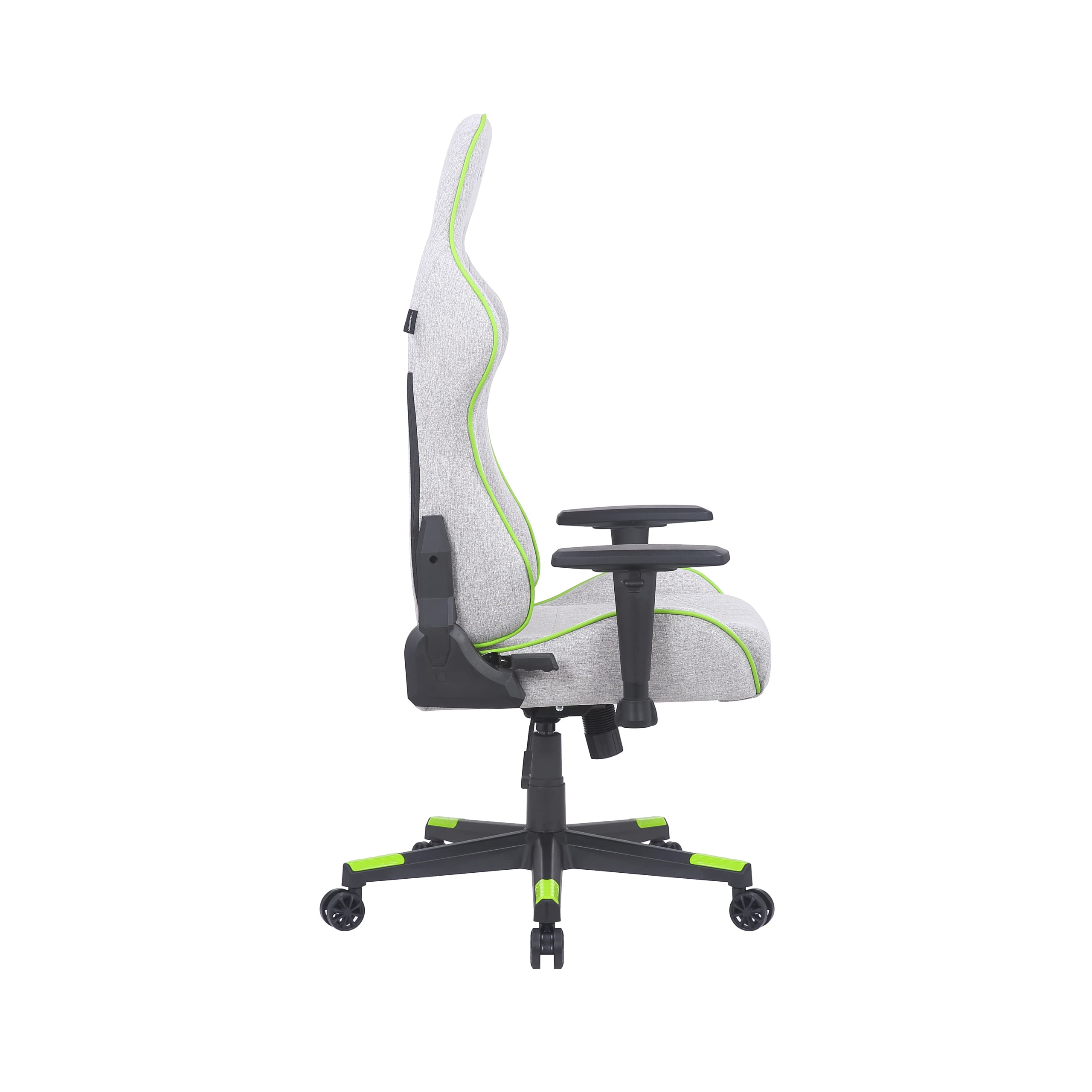 Newskill Kitsune Zephyr Series Gaming Chair Finished in Ultra-Breathable Fabric with Adjustable Armrests and Reclining up to 180° – Grey and Green