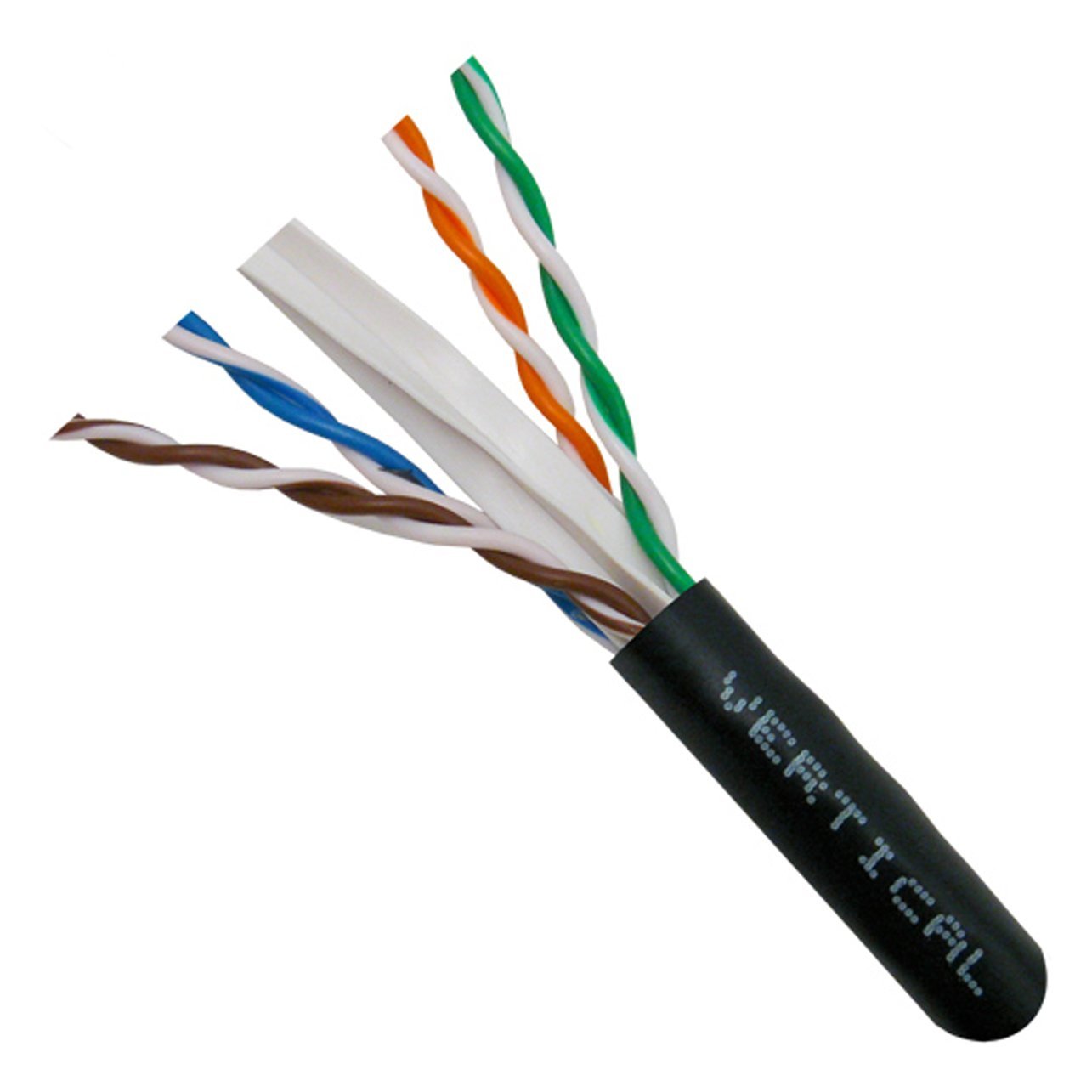 Vertical Cable Cat6, UTP, UV Jacket, Outdoor, CMX, 1000ft, Black, Bulk Ethernet Cable