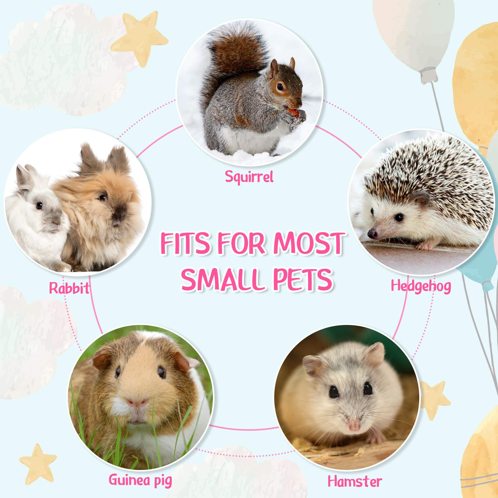 Jetec 2 Pieces Guinea Pig Bed Rabbit Bed Small Animal Hamster Warm Mats Winter Warm for Bunny Hamster Squirrel Hedgehog Chinchilla Small Animal Accessories(Green, Pink,Bear Pattern)
