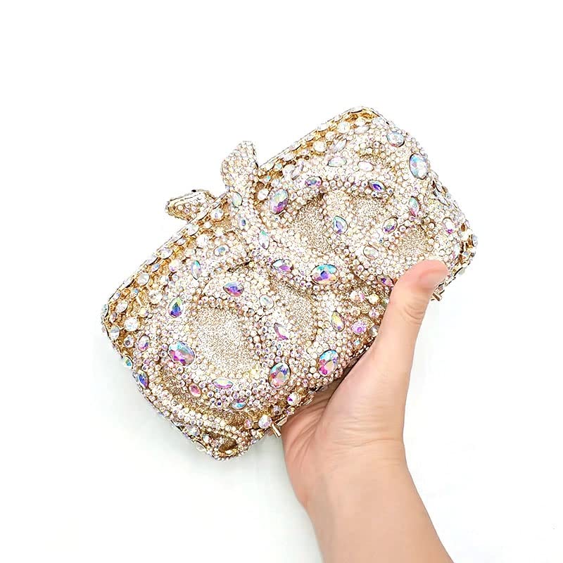 Bridal Wedding Party Purses Elegant Purses Women Evening Party Bag Crystal Clutches (Color : B, Size : One size)