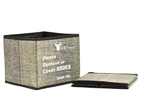 G & F Products Shoe Covers Box, Foldable Collapsible Shoe Covers Holder Bootie Box holds up to 100 Disposable Shoe for Realtors and Open House also works as Foldable Collapsible storage bin 9"x9"x9"