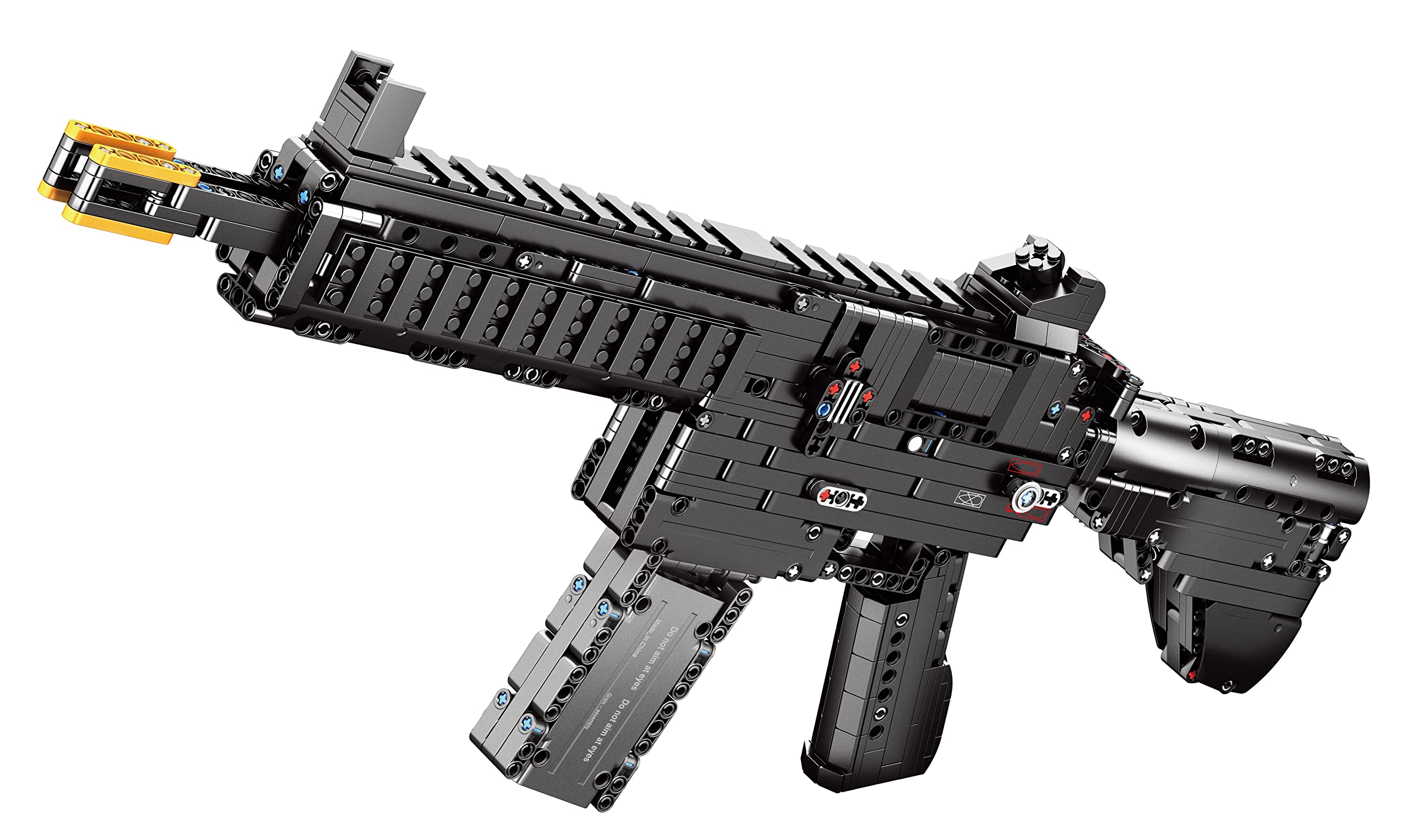 Caliber Gourmet Assault Rifle Machine Gun Mechanical Model Kit Building Blocks Blaster Kit, Sniper, 12+ yrs & Adults, 1178 pcs 3D, Simulation Weapon Toy, Like Lego, DIY, Gun Lovers, (Rifle), Black
