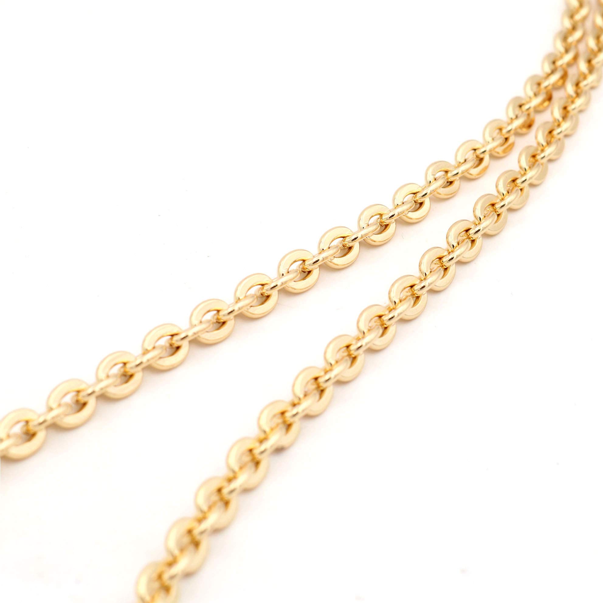 NEXT FASHION Oval Purse Chain Flat Gold Light Weight Crossbody Shoulder Strap Polished Quality - (40" / 100cm)