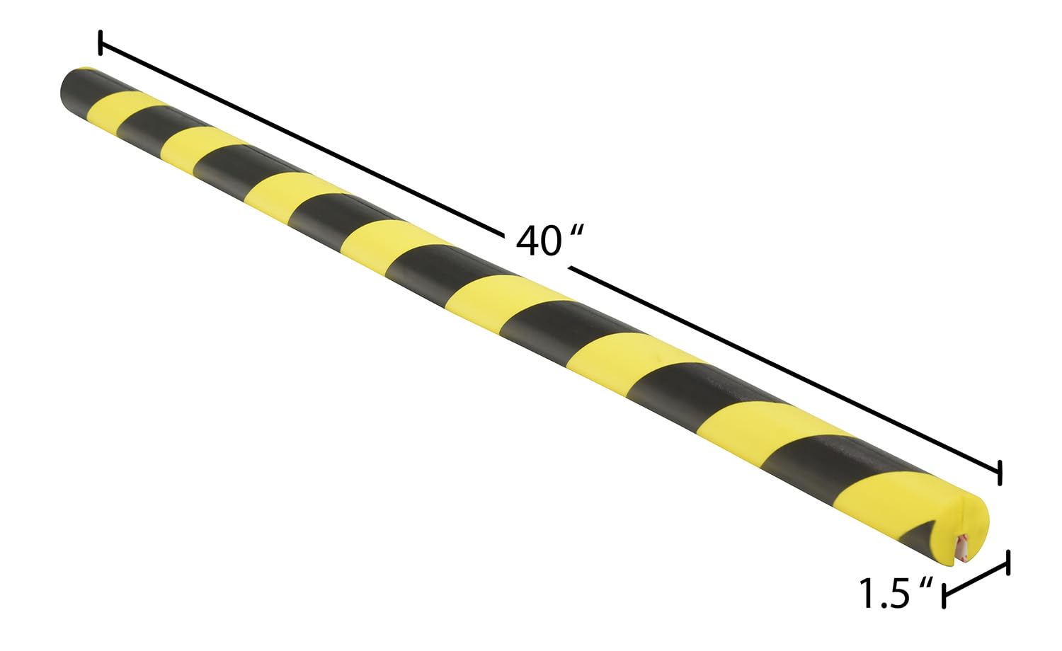 Vestil FEG-A Polyurethane Foam Edge Guard 40 In. Length x 5/16 In. Slot Width Black / Yellow