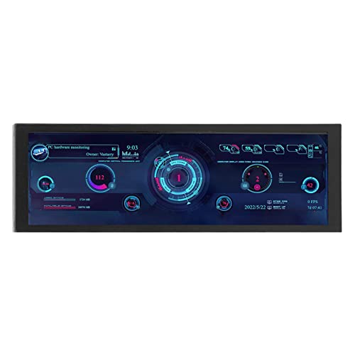 ciciglow PC CPU Computer Monitors, 7.9 Inch IPS Computer Temp Monitor, 1280x400 Resolution, Support Sreen Switch and 360 Degree Rotation, for RasPi, for Linux, for Windows