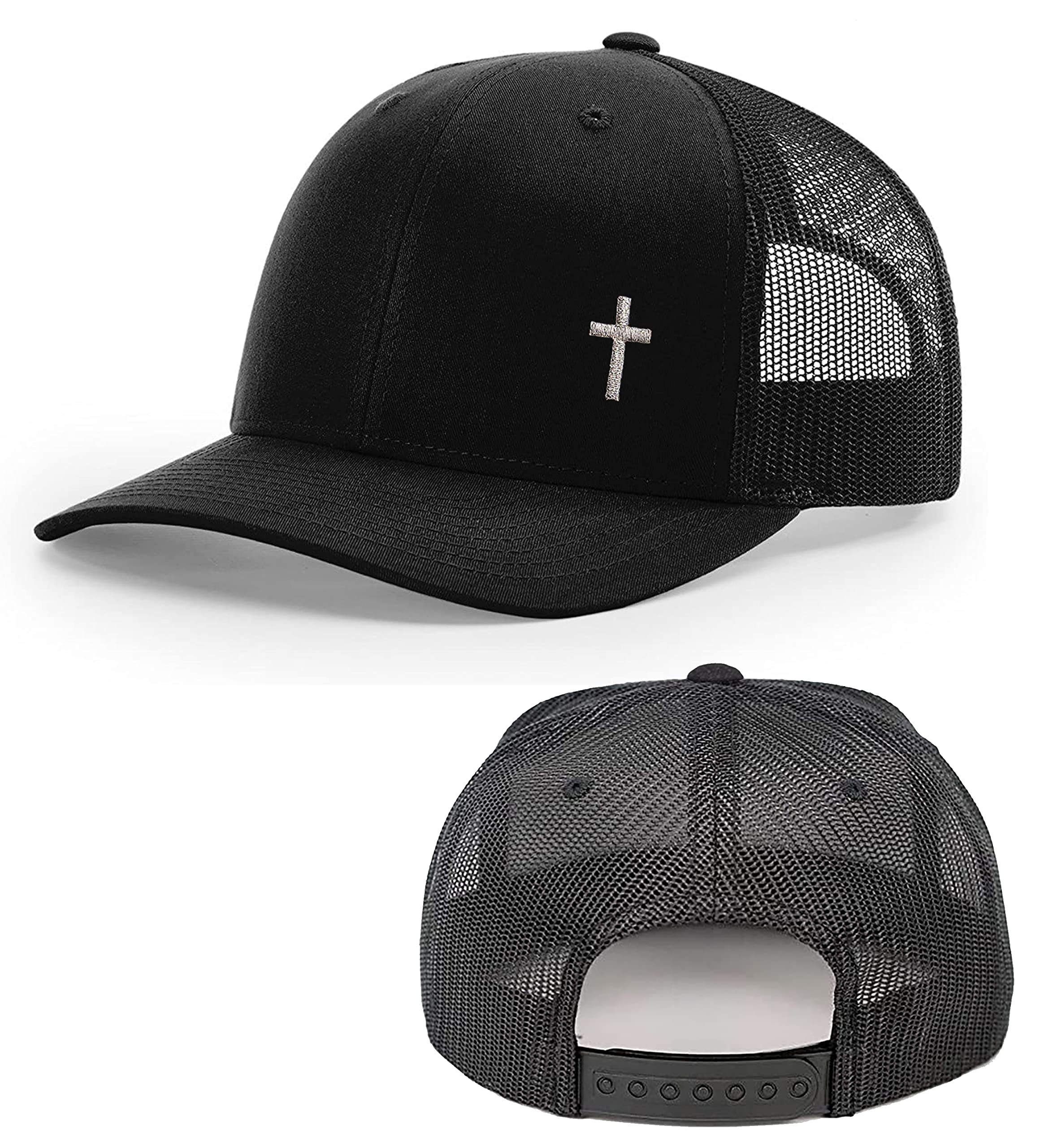 Brilliant Clothing Cross Hat Trucker Mesh Comfort Fit Snapback Closure Baseball Cap Black