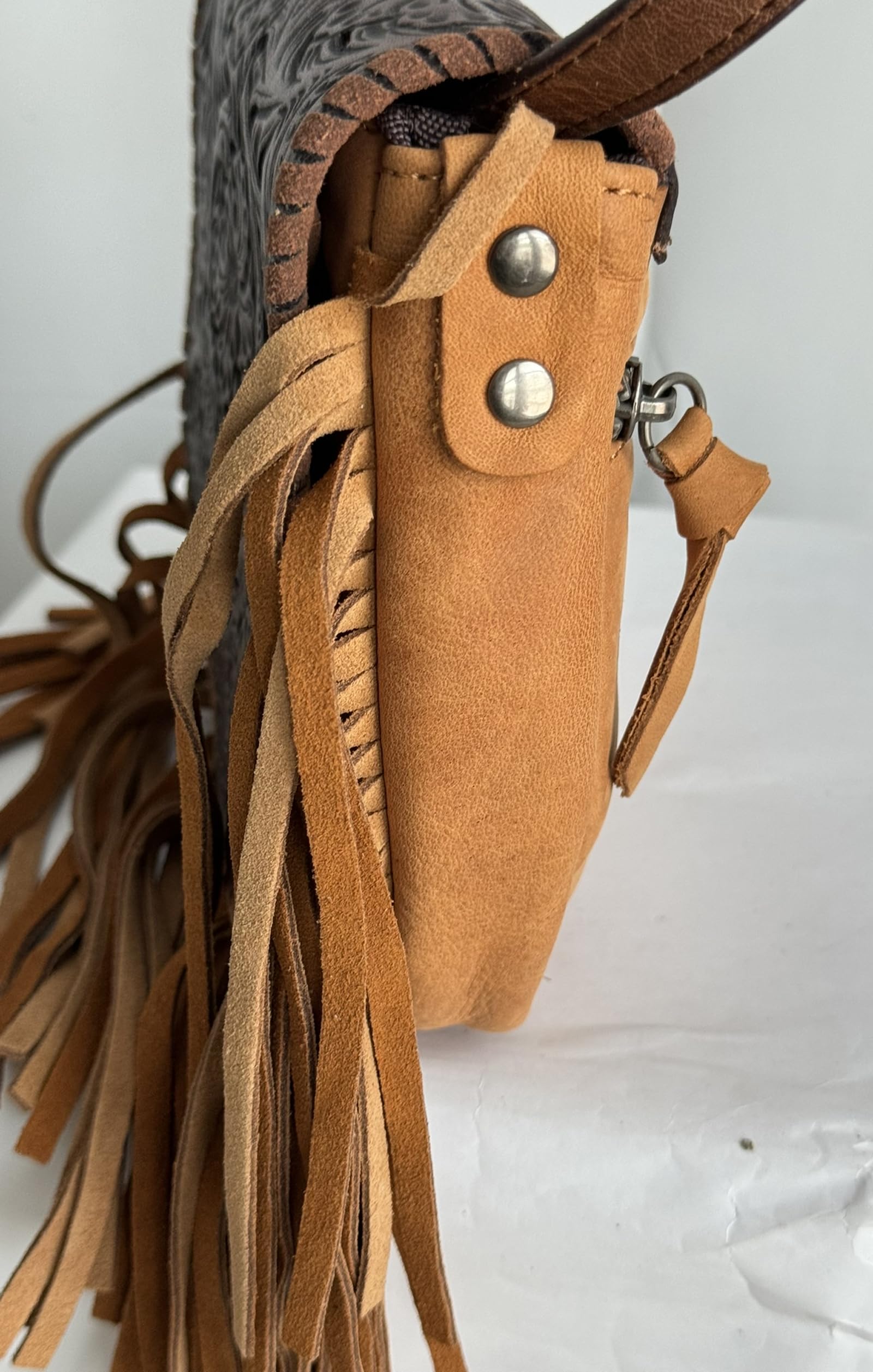 womens cross body bag western cowgirl floral tooled shopper purse brown