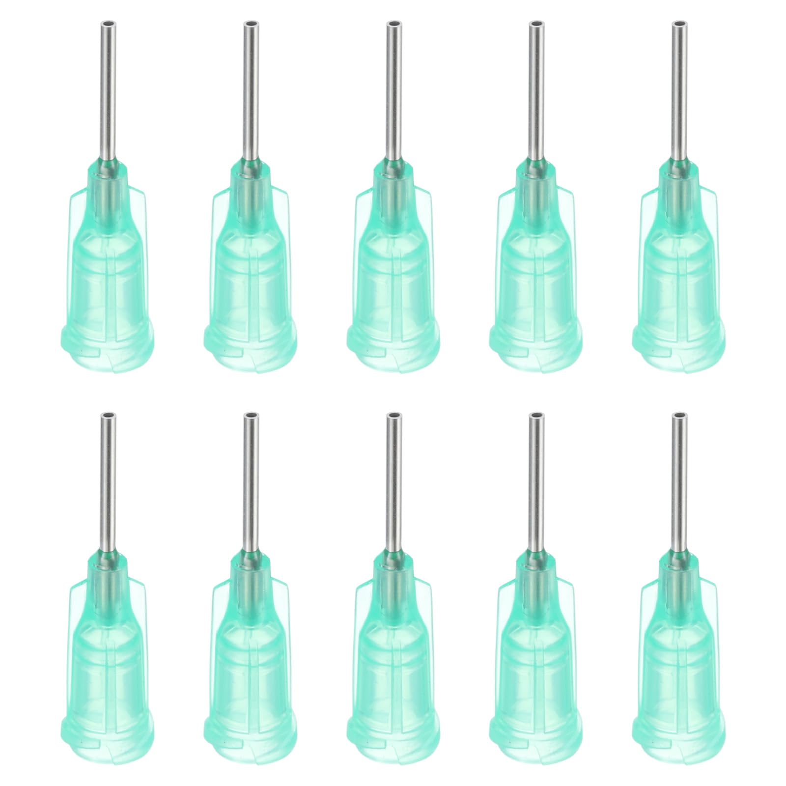 PATIKIL 18Ga x 0.5 Inch Dispensing Needle Tips, 100Pcs Stainless Steel and Plastic Glue Needle Tube Blunt Tips with Luer Lock for Glue Oil Applicator, Cyan Blue